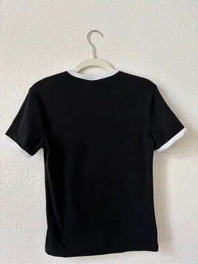 Courreges | Tops | Courreges Signature Contrast T Shirt Black White ...
